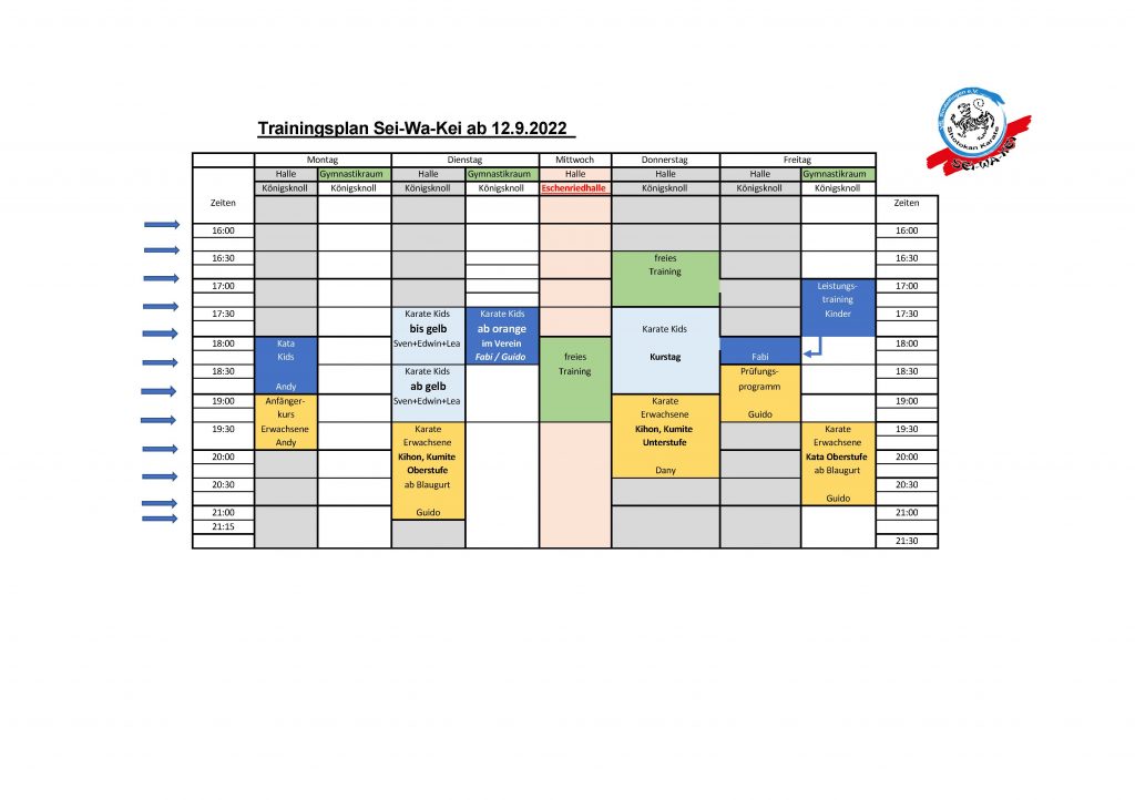 Trainingspläne und Regeln – VfL Sindelfingen Karate